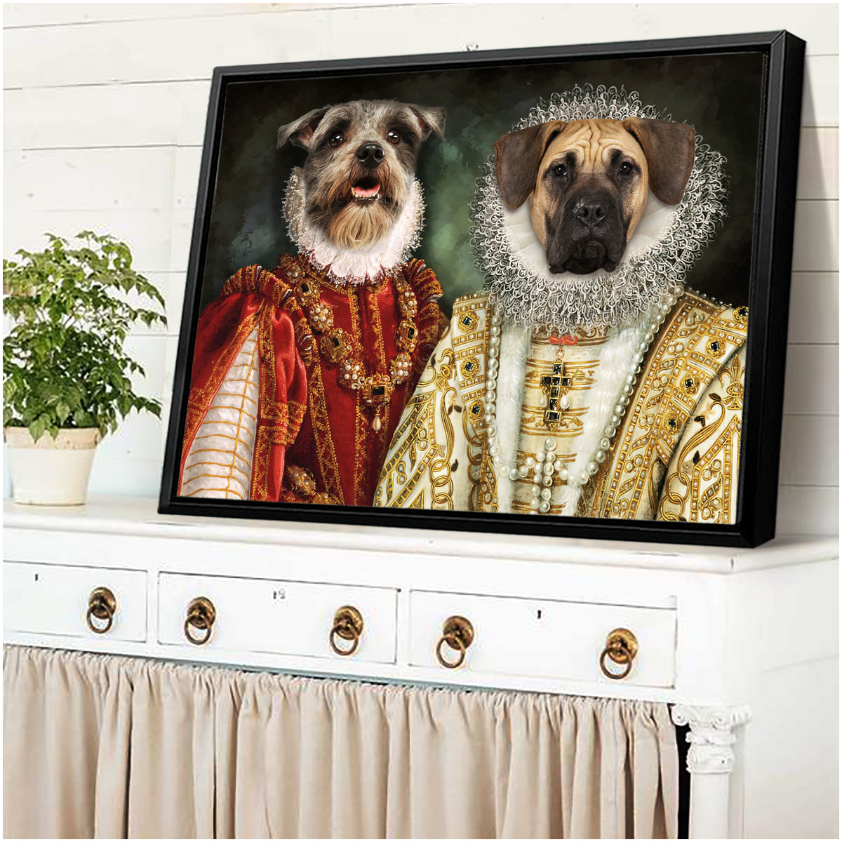 Custom Multiple Pet Portraits Royal Pet Portrait Two Dogs Dog Christmas ...