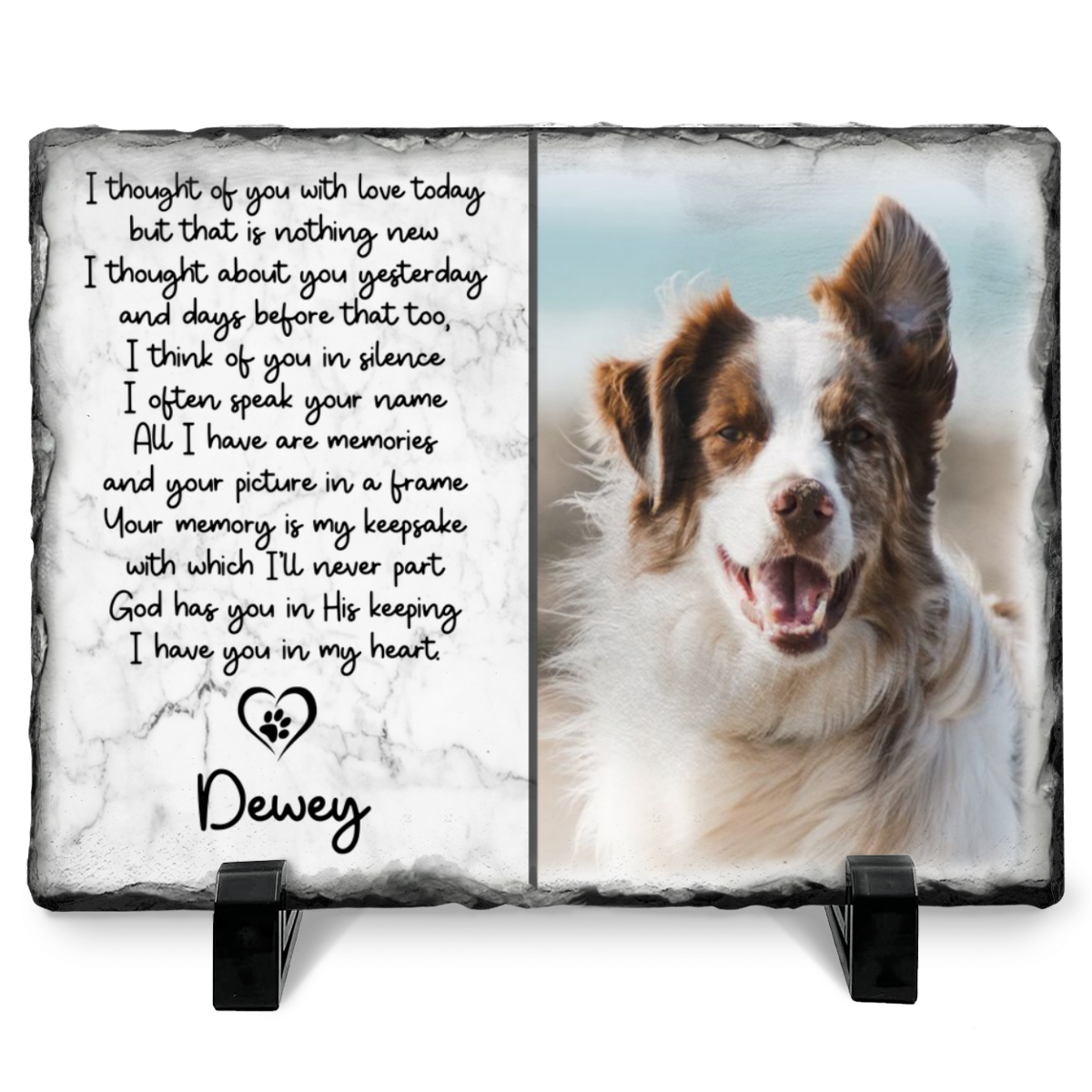 In Loving Memory Dog Gift Personalized Memorial Photo Slate - Canvas ...
