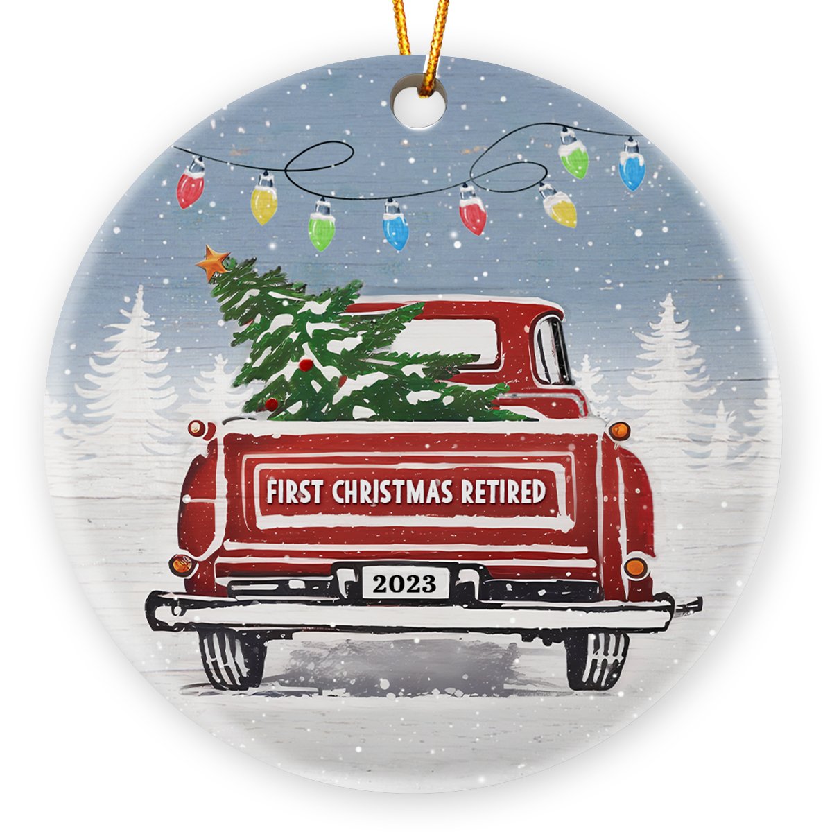 First Year Retired Gift Christmas Retirement Ornament - Canvas Personalized